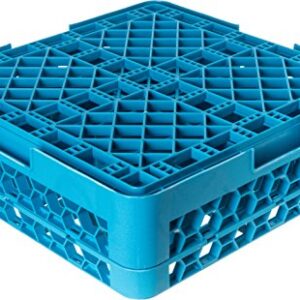 CFS RG25-114 OptiClean 25 Compartment Glass Rack with Extender, 3-1/2" Compartments, Blue (Pack of 4)