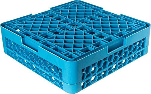 CFS RG25-114 OptiClean 25 Compartment Glass Rack with Extender, 3-1/2" Compartments, Blue (Pack of 4)