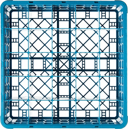 CFS RG25-114 OptiClean 25 Compartment Glass Rack with Extender, 3-1/2" Compartments, Blue (Pack of 4)