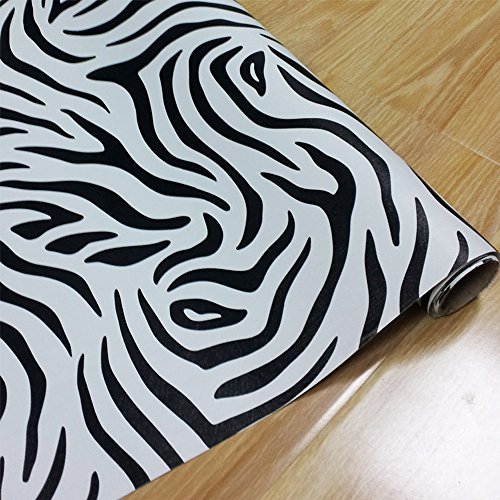 SimpleLife4U Self Adhesive Furniture Protect Paper Moisture Proof Shelf Liner 300cm,Zebra Stripe Valentine's Day Gift