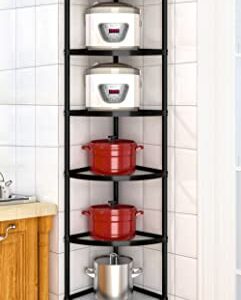 ZIGAMA 8-Tier Kitchen Pot Rack, Cookware Stand Storage Organizer ，Multi-Layer Corner Shelf Stand Metal Shelves for Kitchen