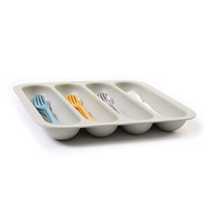 Knork Flatware Bamboo Cutlery Tray, Organizer, Sage (Gray)