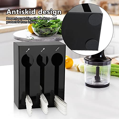 KEVTVEK Plastic Utensil Dispenser Holder Caddy Black Silverware Organizer Silverware Holder Suitable for Restaurant, Party, Picnic, Office, Cafe..