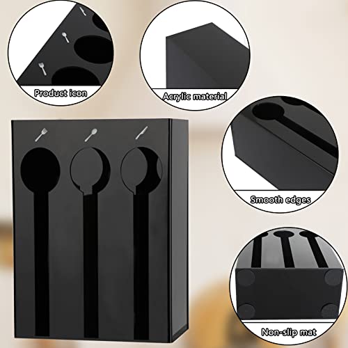 KEVTVEK Plastic Utensil Dispenser Holder Caddy Black Silverware Organizer Silverware Holder Suitable for Restaurant, Party, Picnic, Office, Cafe..