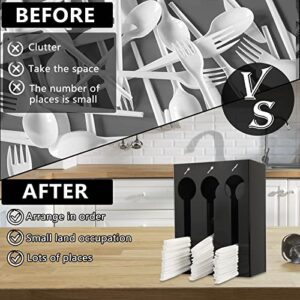 KEVTVEK Plastic Utensil Dispenser Holder Caddy Black Silverware Organizer Silverware Holder Suitable for Restaurant, Party, Picnic, Office, Cafe..