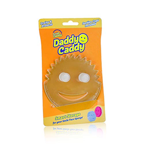 Scrub Daddy Sponge Holder - Daddy Caddy - Suction Sponge Holder for Smiley Face Sponge , Non-Slip Suction Cups, Sink Organizer for Kitchen and Bathroom, Self Draining, Dishwasher Safe - 1ct