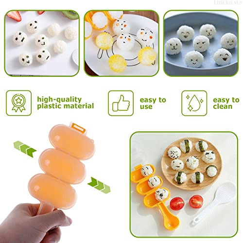 Rice Ball Mold with Spatula - DIY Sticky Rice Molds Large Ball Mold Kitchen Tool Rice Ball Maker Shake with Mini Rice Scoop - Rice Roll Shaker Ball Maker Rice Ball Maker Shake for Kids