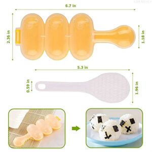 Rice Ball Mold with Spatula - DIY Sticky Rice Molds Large Ball Mold Kitchen Tool Rice Ball Maker Shake with Mini Rice Scoop - Rice Roll Shaker Ball Maker Rice Ball Maker Shake for Kids