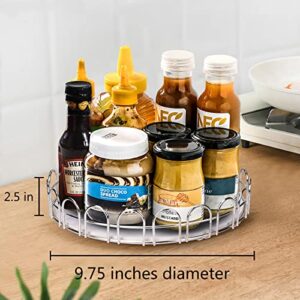 ZHUJERRY Lazy Susan Organizer 10 inch Turntable Organizer for Cabinet, Rotating Spice Rack Kitchen Storage for Pantry, Countertop