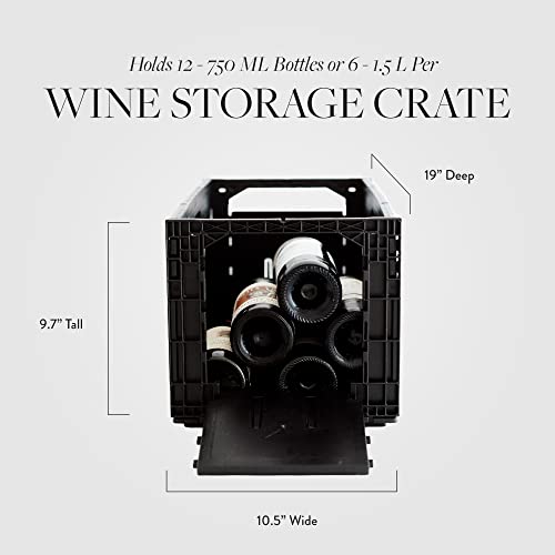 Flexible Wine Storage System for Wine Collectors | Front and Rear Access Door | Stackable Storage Solution | Weinbox 9 Separate Storage Crates | Hold Up To 108 Bottles | Works with All Bottle Shapes