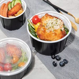 OTOR 12oz Meal Prep Food Container Sets with Airtight Deli Container Lids Bento box Lunch boxes take away 40 Sets food storage Two-color process Stackable Reusable BPA Free