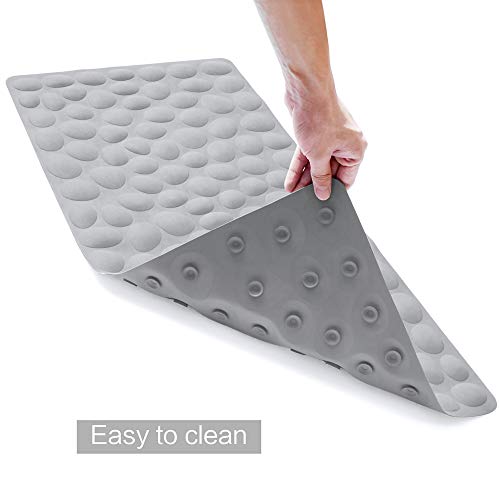 Non-Slip Bathtub Mat OTHWAY Soft Rubber Bathroom Bathmat with Strong Suction Cups (Grey)