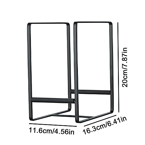 Hikinlichi 2 Pack Large Plate Holders Organizers Upright Cabinet Dish Drying Racks Metal Plate Dish Organizers Racks Stands for Countertop and Cupboard 7.87in. x 6.29in. x 4.52in. Black