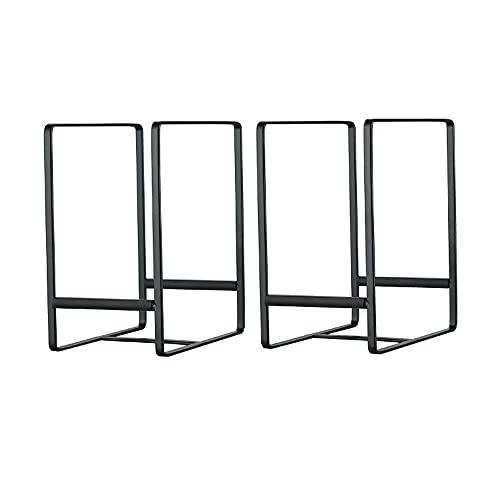 Hikinlichi 2 Pack Large Plate Holders Organizers Upright Cabinet Dish Drying Racks Metal Plate Dish Organizers Racks Stands for Countertop and Cupboard 7.87in. x 6.29in. x 4.52in. Black