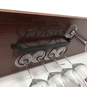 Hanging Wine Glass Rack Under Cabinet Stemware Rack,Wine Glass Holder Under Shelf Storage Stemware Holder for Cabinet Kitchen Bar (8-Cup)