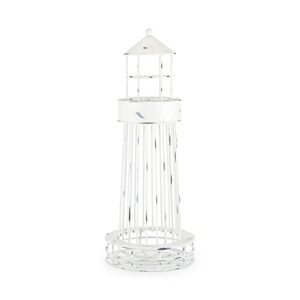 Twine 5599 Lighthouse Wine Cork Holder and Farmhouse Home Decor Kitchen Accessory, Set of 1, White