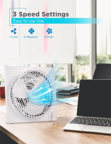 BLACK+DECKER Mini â€“ Tabletop Quiet 9 Inch Desk Box Fans Frameless BFB09W White