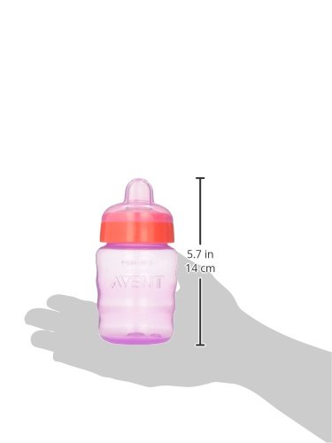 Philips AVENT My Easy Sippy Cup with Soft Spout and Spill-Proof Design, Pink/Purple, 9oz, SCF553/23 (Pack of 2)