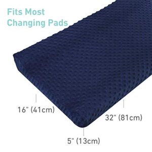 Changing Pad Cover - Babebay Ultra Soft Minky Dots Plush Changing Table Covers Breathable Changing Table Sheets Wipeable Changing Pad Covers Suit for Baby Boy and Baby Girl (2 Pack)