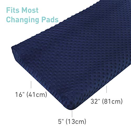 Changing Pad Cover - Babebay Ultra Soft Minky Dots Plush Changing Table Covers Breathable Changing Table Sheets Wipeable Changing Pad Covers Suit for Baby Boy and Baby Girl (2 Pack)