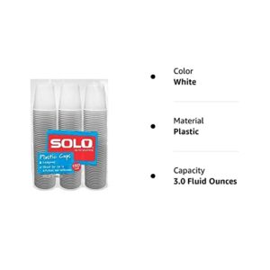 Solo 3-Ounce Plastic Bathroom Cups, 150-Count Package (150)