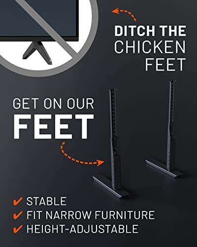 ECHOGEAR Universal Large TV Stand - Height Adjustable Base for TVs Up to 77" - Wobble-Free Replacement Stand Works w/ Any TV Including Vizio, TCL, Samsung & More - Flat Design Compatible w/ Soundbars