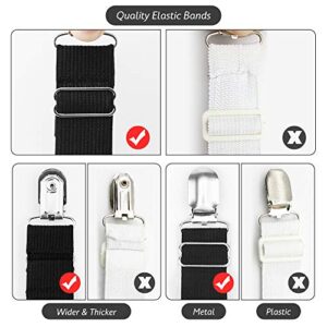 Bed Sheet Fasteners, 4 PCS Adjustable Triangle Elastic Suspenders Gripper Holder Straps Clip for Bed Sheets,Mattress Covers, Sofa Cushion