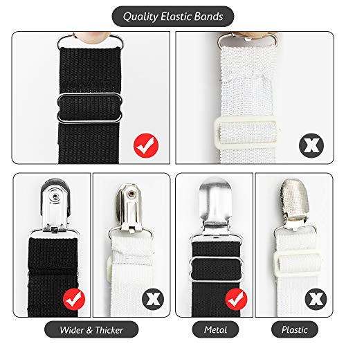 Bed Sheet Fasteners, 4 PCS Adjustable Triangle Elastic Suspenders Gripper Holder Straps Clip for Bed Sheets,Mattress Covers, Sofa Cushion