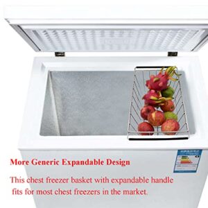 Orgneas Chest Freezer Organizer Bin Expandable Deep Freezer Wire Basket Storage Bin, Stainless Steel Over The Sink Dish Drying Rack for Kitchen