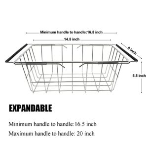 Orgneas Chest Freezer Organizer Bin Expandable Deep Freezer Wire Basket Storage Bin, Stainless Steel Over The Sink Dish Drying Rack for Kitchen