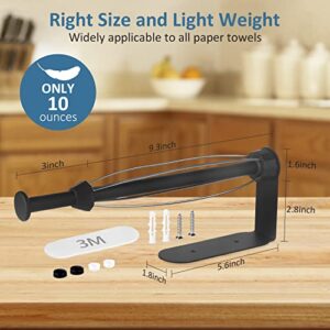 Paper Towel Holder, RIUORKIE Paper Towels Holder Under Cabinet With Damping Effect, Single-Hand Operable Kitchen Towel Holder, Under Counter Self Adhesive Paper Towel Holder For Kitchen Bathroom, Etc.