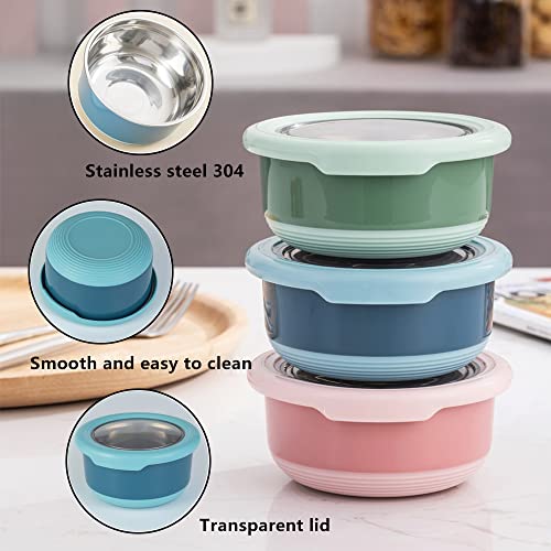 Lille Home 7.5 OZ Dressing Containers for Condiments, Salad Dressing, Dips, Stainless Steel Dipping Sauce Cups, Mini Food Storage with Lid, Set of 3, Leakproof, BPA Free