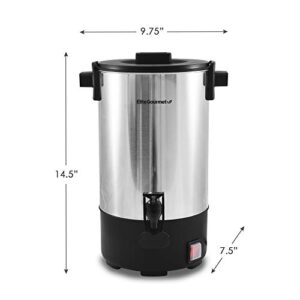 Elite Cuisine CCM-035 Maxi-Matic 30 Cup Electric Coffee Maker Urn, Removable Filter For Easy Cleanup, Two Way Dispenser with Cool-Touch Handles, Stainless Steel