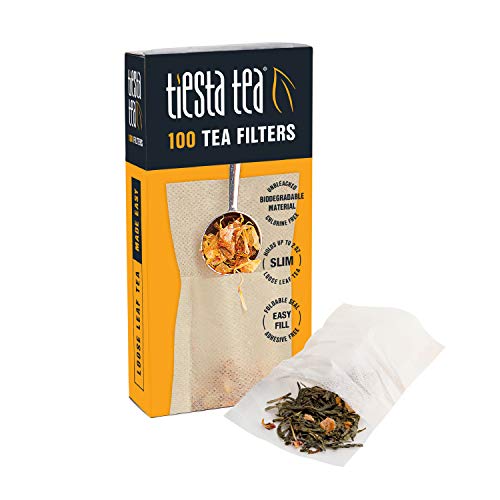 Tiesta Tea - Loose Leaf Tea Filters, 100 Count, Disposable Tea Infuser, 100% Natural Unbleached Paper, Steeps Hot Tea, Iced Tea & Coffee, Eco-Friendly, Single Serve Filter for one Cup, Empty Tea Bags