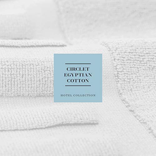 White Classic Luxury Bath Mat Floor Towel Set - Absorbent Cotton Hotel Spa Shower/Bathtub Mats [Not a Bathroom Rug] 22"x34" | 2 Pack | White