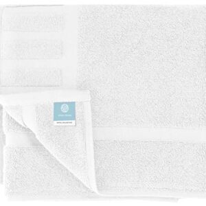 White Classic Luxury Bath Mat Floor Towel Set - Absorbent Cotton Hotel Spa Shower/Bathtub Mats [Not a Bathroom Rug] 22"x34" | 2 Pack | White