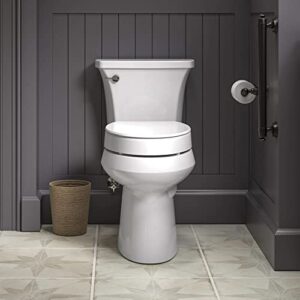 KOHLER Hyten Elevated Quiet-Close Elongated toilet seat, White