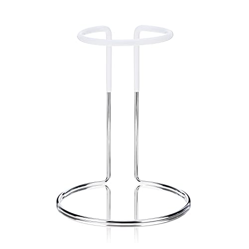 True Wine Decanter Drying Stand and Holder Essential Accessory Glassware Rack for a Spot-Free Finish, Rubber Coating Protects Glass, Chrome Plated Iron, Silver