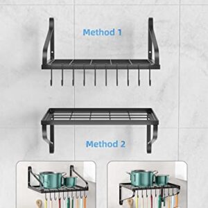 MUDEELA Pots and Pans Organizer for Cabinet Pan Organizer Rack for Cabinet with 3 DIY Methods and Wall Mounted Hanging Pot Rack for Kitchen, Cookware, Bathroom Bundle