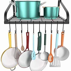 MUDEELA Pots and Pans Organizer for Cabinet Pan Organizer Rack for Cabinet with 3 DIY Methods and Wall Mounted Hanging Pot Rack for Kitchen, Cookware, Bathroom Bundle