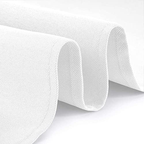 WEALUXE White Tablecloths for Rectangle Tables [60x102 Inch] White Table Clothes for 6 Foot Rectangle Tables, Washable Fabric Stain and Wrinkle Resistant  [2 Pack]