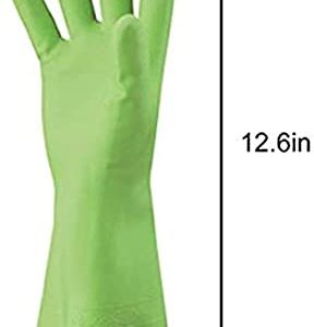 URBANSEASONS Dishwashing Rubber Gloves for Cleaning – 4 Pairs Household Gloves Including Blue, Pink, Green and Red, Non Latex and Fit Your Hands Well, Great Kitchen Tools