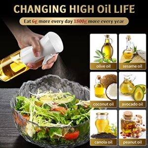 Oil Sprayer for Cooking, Olive Oil Sprayer Mister, 200ml Glass Olive Oil Spray Bottle, Kitchen Gadgets Accessories for Air Fryer, Canola Oil Spritzer, Widely Used for Salad Making, Baking, Frying, BBQ