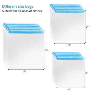 10Pack Travel Space Saver Bags (4 x S, 3 x L, 3 xL) , Reusable KFYM Vacuum Travel Storage Bag, Saves 75% of Storage Space , Roll-Up Compression, No Need For Vacuum Machine Or Pump