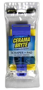 cerama bryte scraper & pad combo cooktop tool, blue