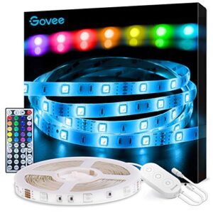 govee led strip lights, 16.4ft rgb led lights with remote control, 20 colors and diy mode color changing light strip, easy installation led lights for bedroom, living room, ceiling, kitchen