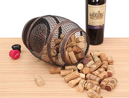 SODUKU Wine Barrel Cork Holder, Wine Cork Holder, Cork Storage, Antique Bronze