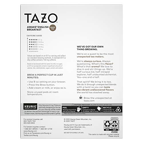 TAZO K-Cups for Bold Traditional Breakfast-Style Black Tea, 22 Tea Bags