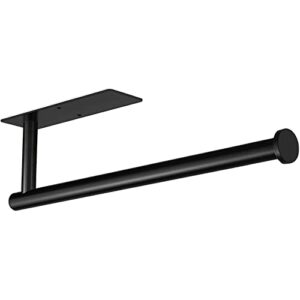 under cabinet paper towel holder – self adhesive paper towel roll holder wall mount, matte black stainless steel paper towel holder for kitchen, bathroom, cabinets