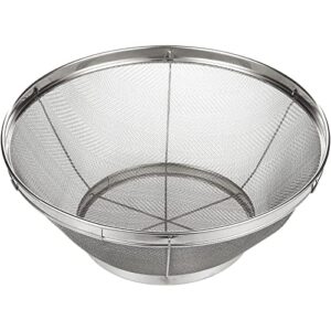 large fine mesh pasta strainer, metal colander for rice, quinoa, yogurt (10 x 4 in)